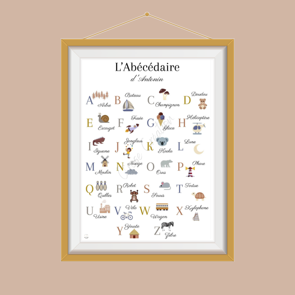 Affiche “L’Abécédaire des animaux” - O'rose création